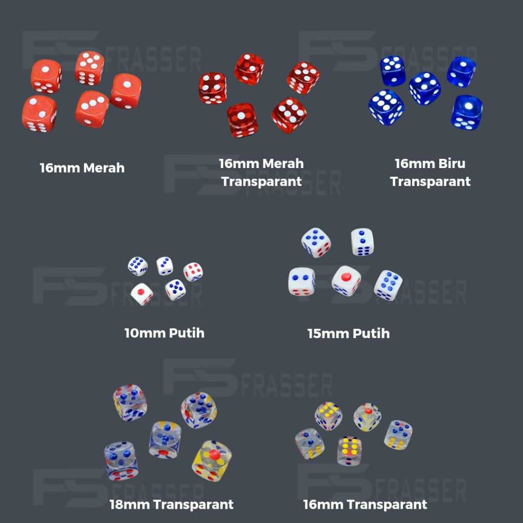 Jual Frasser Dadu Mainan Dadu Monopoli Dadu ular tangga Bijian All ...
