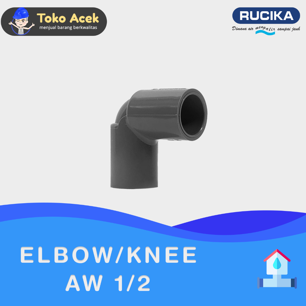 Jual KNEE AW 1/2“ FITTING PIPA PVC MERK RUCIKA KNIE | ELBOW | KENI | L | Shopee Indonesia