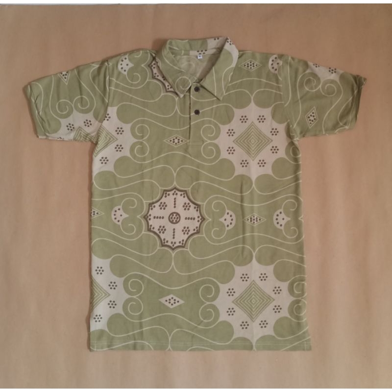 Jual Polo Batik Motif Geometri (Hijau) | Shopee Indonesia