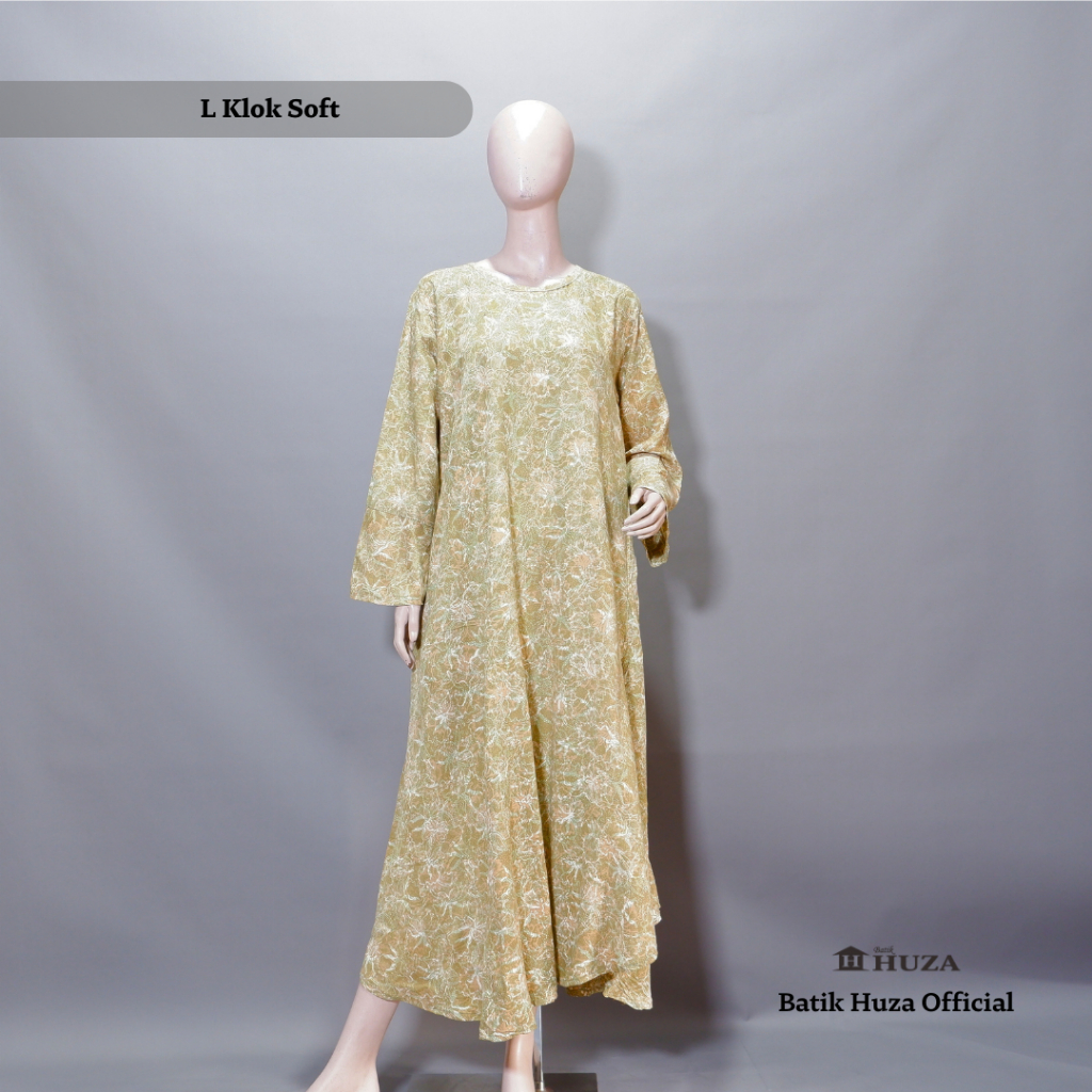 Jual Batik Huza Daster Panjang Longdress Batik Klok Soft | Shopee Indonesia