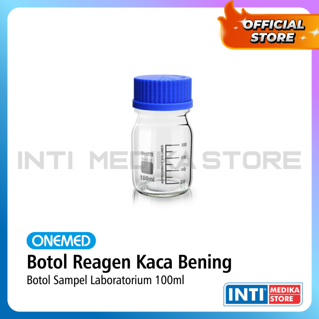 Jual ONEMED - Botol Reagen Kaca Bening Sampel Laboratorium | Reagent ...