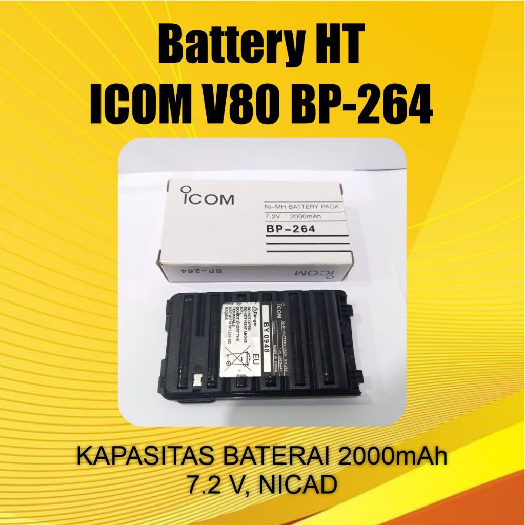 Jual Battery IC-V80 BP264 2000 Mah Batre HT ICOM V80 V 80 Nicad Baterai ...