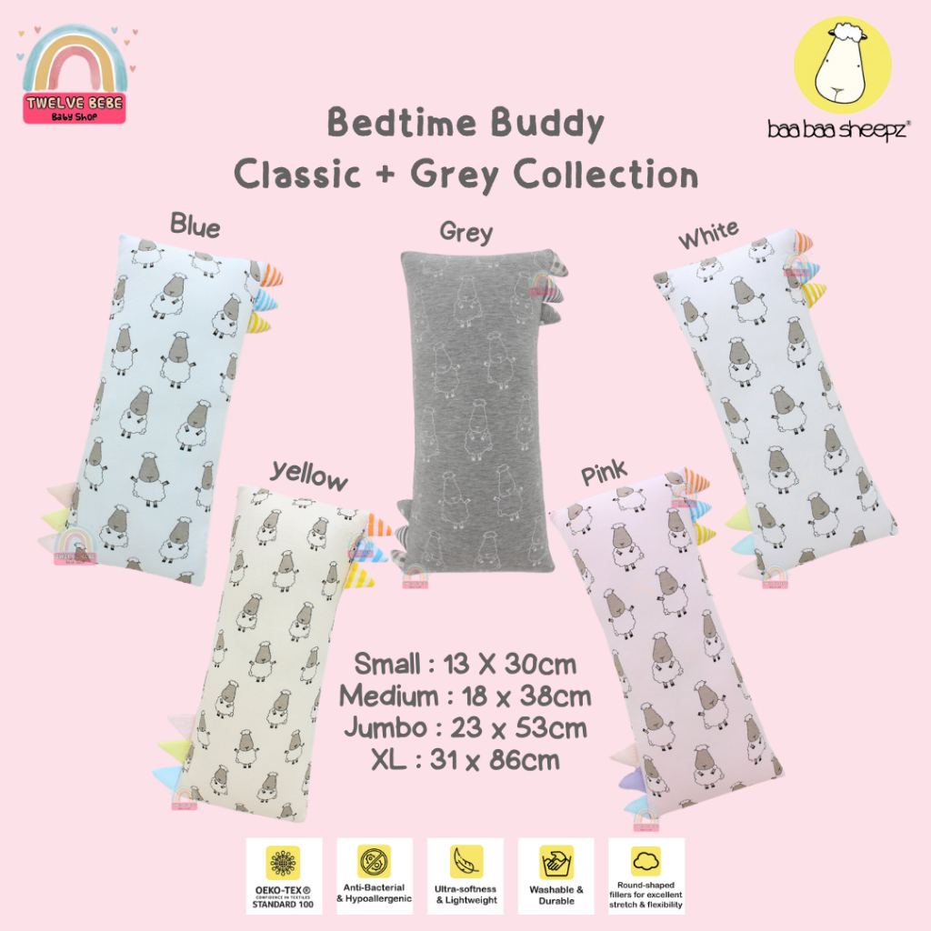 Jual Baabaasheepz Bedtime Buddy Pillow Classic & Grey Collections / Bantal Bayi Baby Anak Lucu ...
