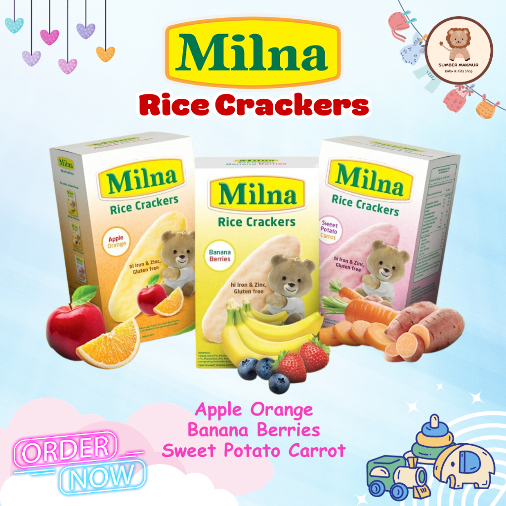 Jual Biscuit Milna Rice Crackers 20 Gram / Snack Milna Crackers Biskuit ...