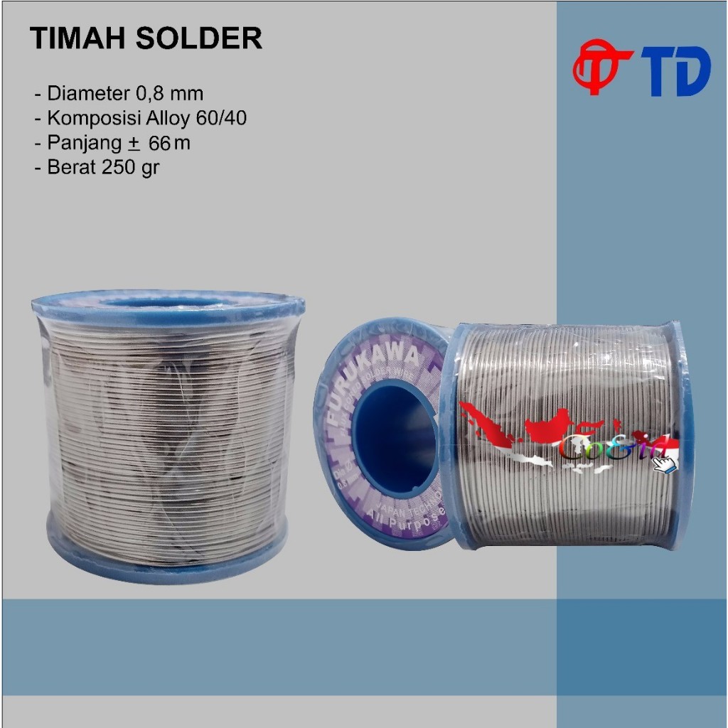 Jual Home Timah Solder FURUKAWA Meteran Diameter 0.8mm Timah 5m Timah ...