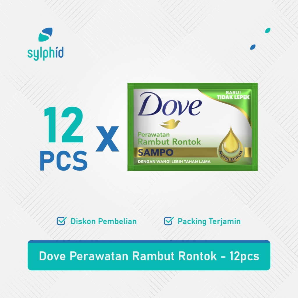 Jual Dove Shampoo 8 ml Perawatan Rambut Rontok / Sampo Sachet (12 pcs ...