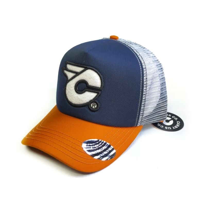 Jual CARRYUS topi jaring truckers warna orange navy abu bordil logo C ...