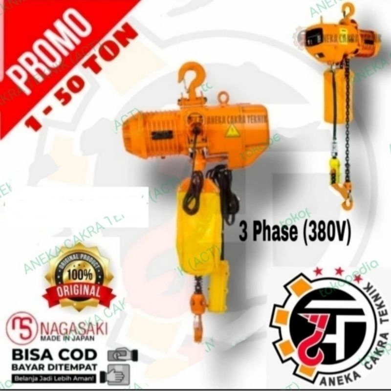 Jual Electric Chain Hoist 2 Ton x 12 Meter 380Volt Nagasaki Japan ...