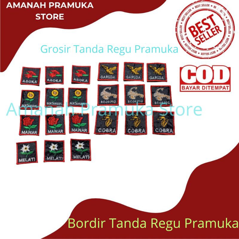 Jual tanda regu pramuka/bordir tanda regu/tanda regu putra&putri/bordir ...