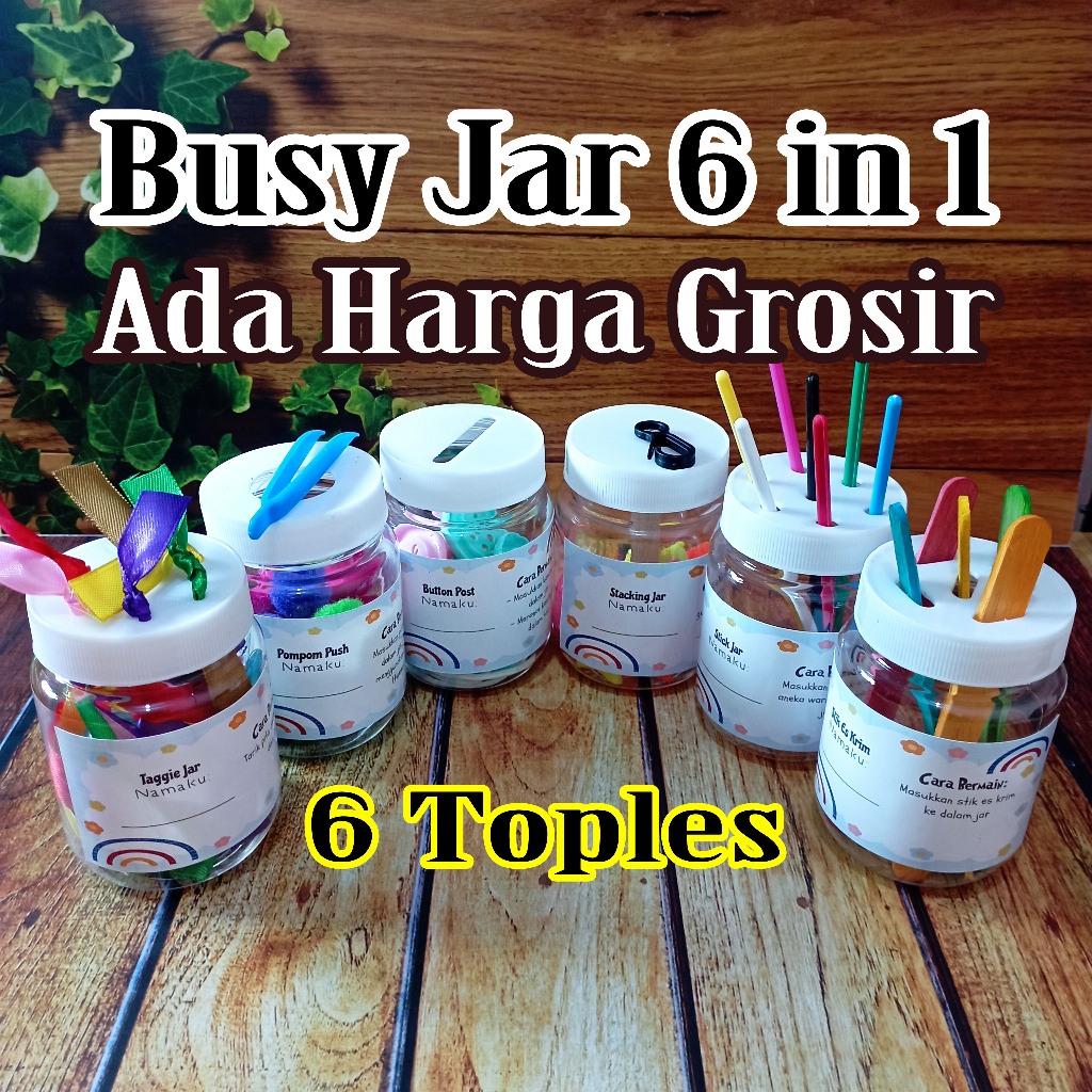 Jual Mainan Busy Jar 6 in 1 Edukasi Anak Montessori Montesori Motorik ...