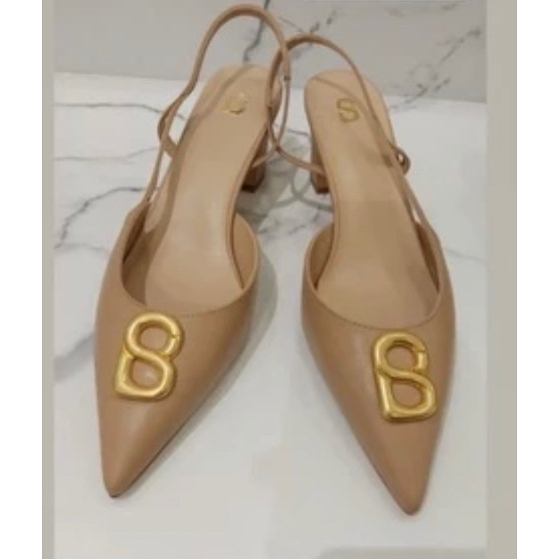 Jual kylie Mid Heel Shoes Buttonscarves - Tan (37) | Shopee Indonesia