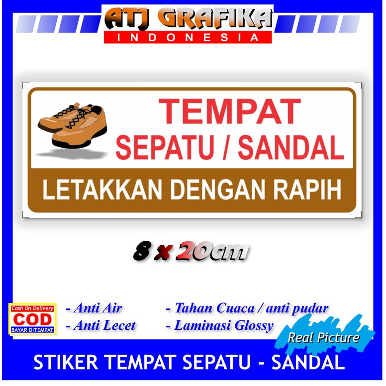 Jual Label stiker tempat sepatu sendal rak sticker kerapihan barang ...