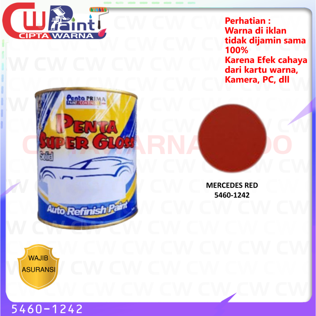 Jual Cat Penta Super Gloss Solid Warna Merc3d3s Red Merah 5460-1242 1Kg ...