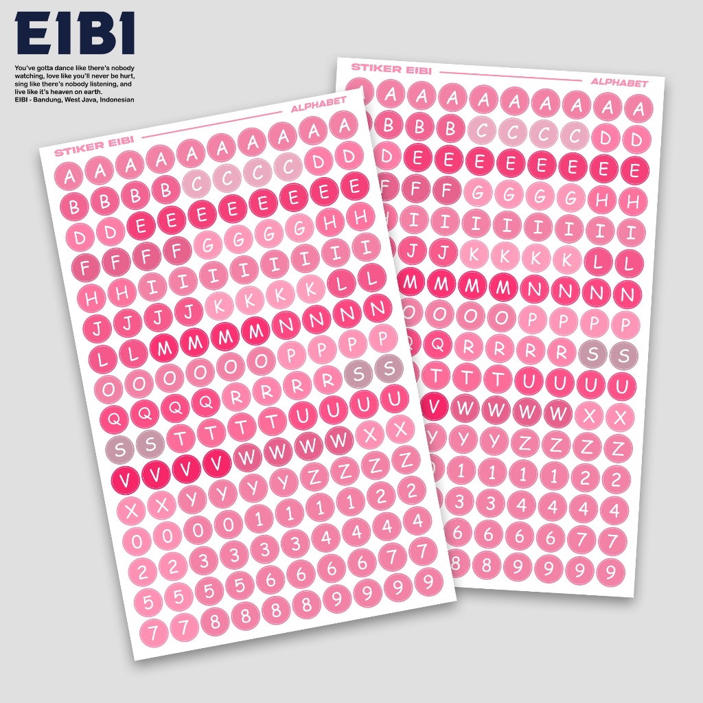Jual Eibibook Sticker Kiss Cut Alphabet Huruf Angka Pink | Shopee Indonesia