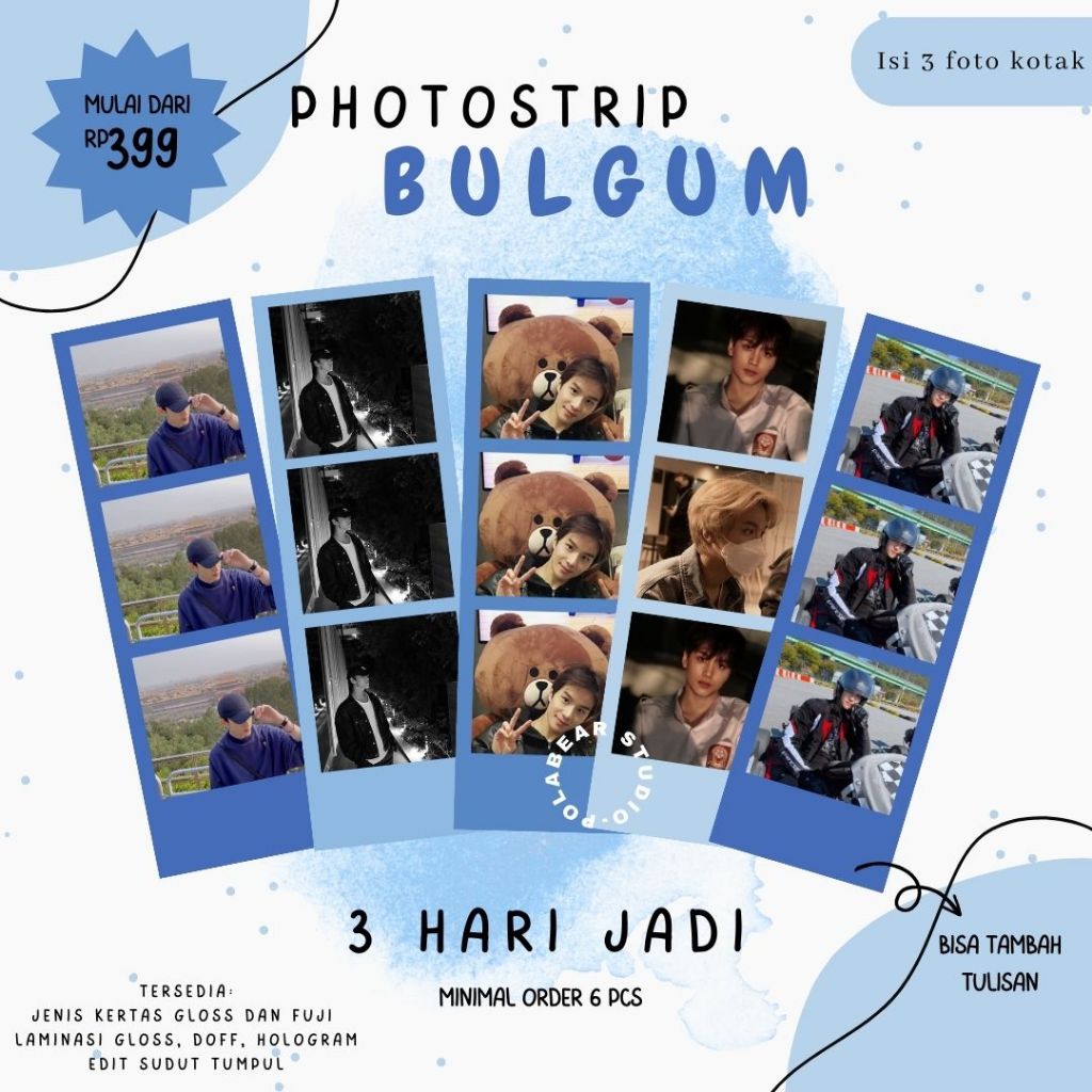 Jual POLABEAR STUDIO Photo Strip Bulgum isi 3 Foto Kotak Custom Glossy ...