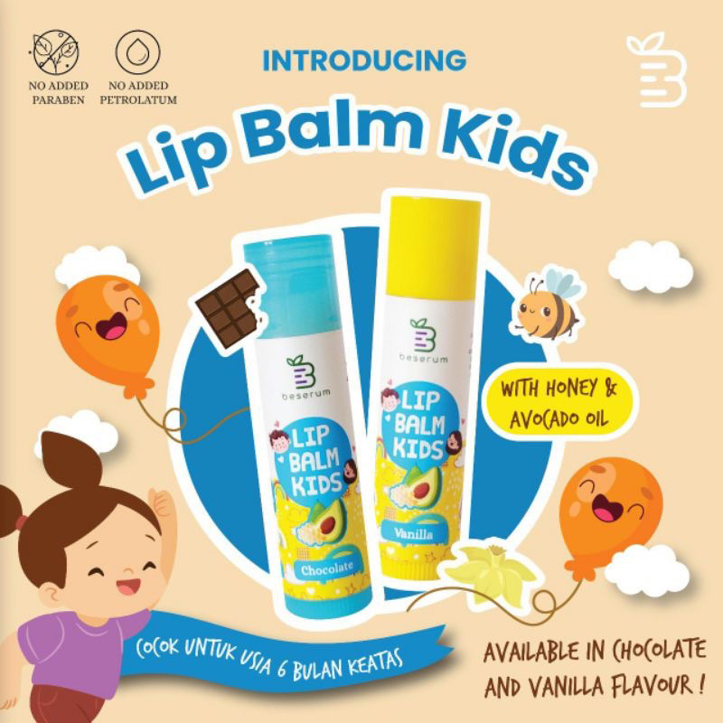 Jual BESERUM LIP BALM Lip Balm Kids Vanilla dan Chocolate / BEESERUM ...