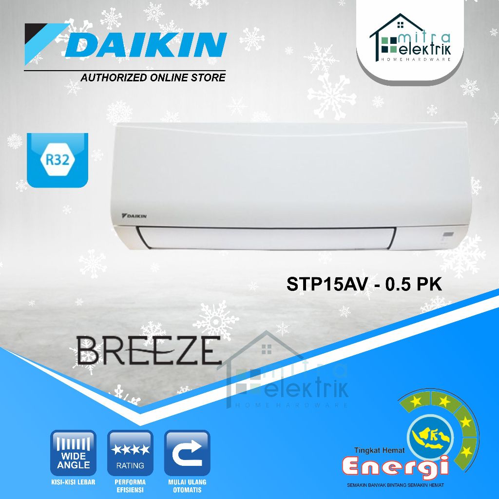 Jual AC Daikin 1/2 PK STP15AV 0.5 PK Breeze Series Made In Indonesia ...