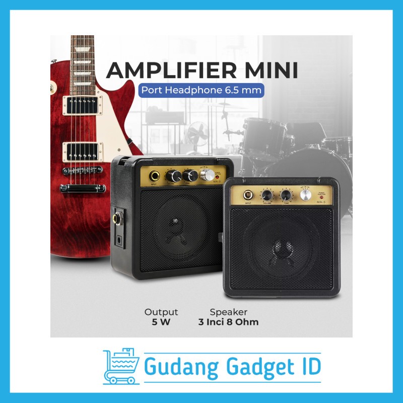 Jual Ampli Gitar Elektrik Mini Amplifier Portable Electric 5W - MA-5 - Black - F85XWACG | Shopee ...