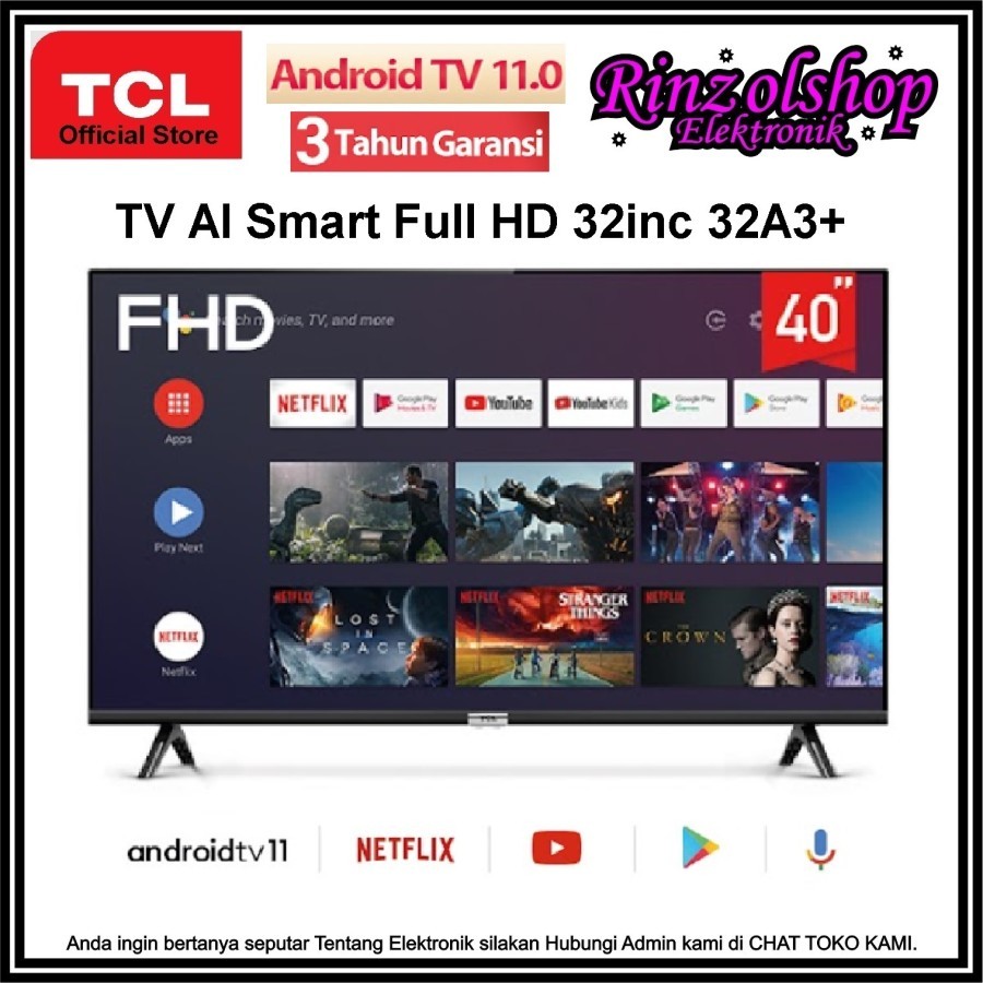 Jual TCL 32A3 LED Smart TV [32 Inch]-android tv/geogle voice | Shopee ...