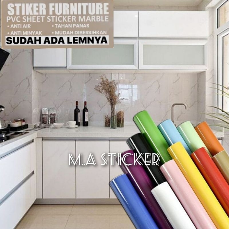 Jual Wallpaper Stiker Lemari Stiker Meja Stiker Dapur Warna Polos Super ...