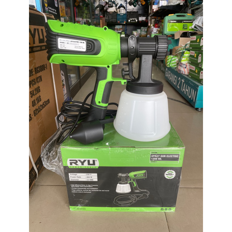 Jual SPRAY GUN ELECTRIC RYU 1200 RSE 800-2(body besar)/MESIN SEMPROT ...