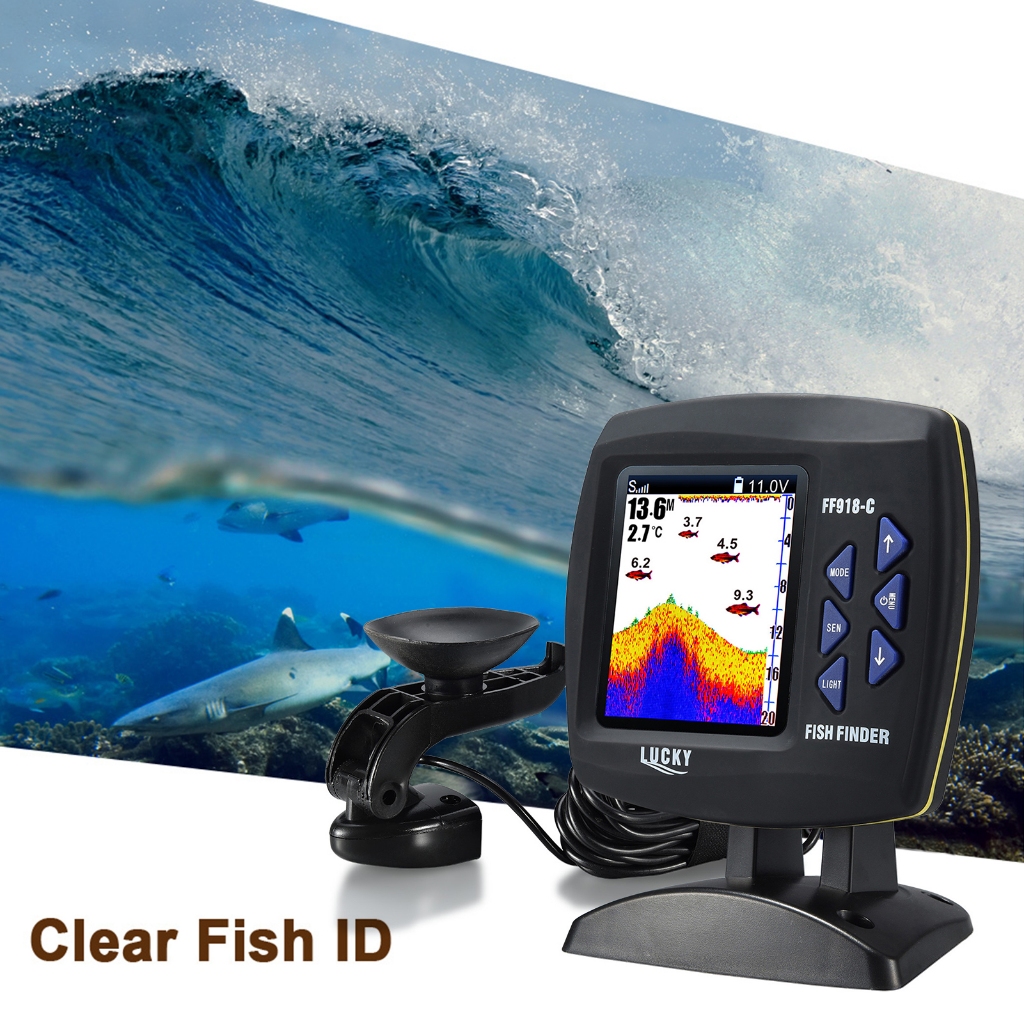 Jual 300M Fish Finder Detector Sensor Transduser Berkabel portabel LCD ...