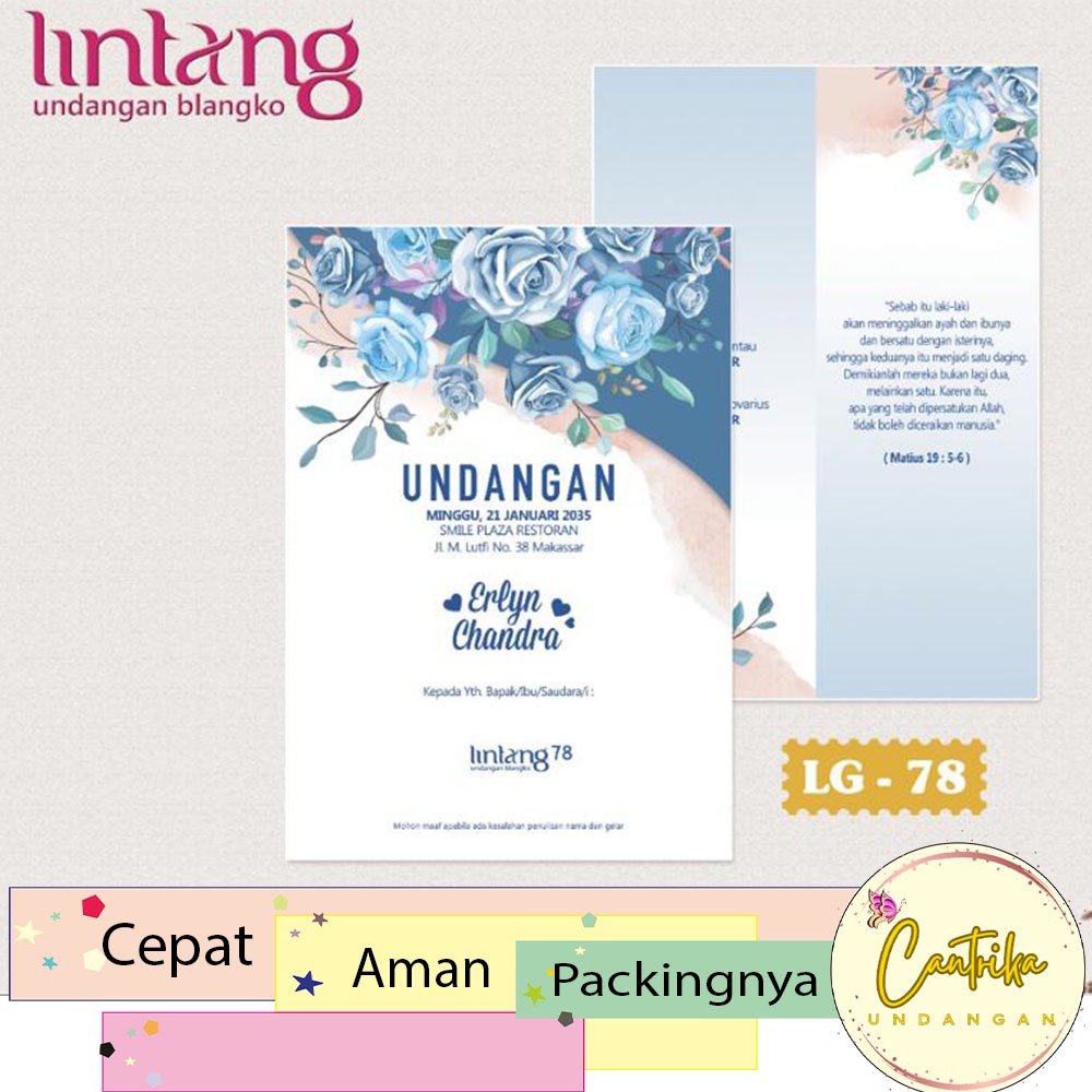 Jual Blangko Undangan Pernikahan Lintang 78 atau kertas undangan kosong ...