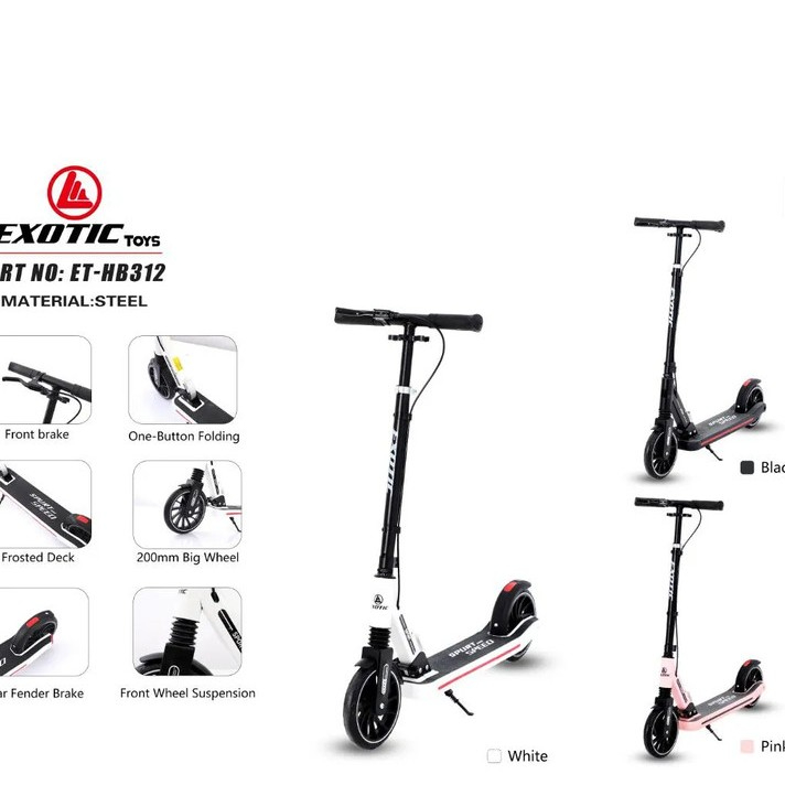 Jual Scooter Otoped Exotic ET HB 312 Rem Shock Steel 100kg Max | Shopee ...