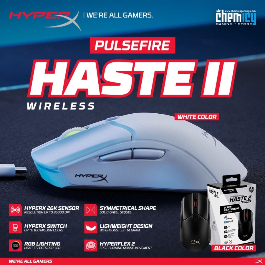 Jual HyperX Pulsefire Haste 2 Wireless Lightweight Gaming Mouse ...