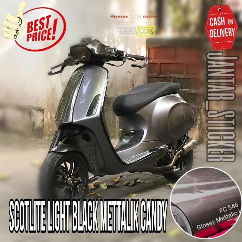 Jual STICKER SCOTLITE LIGHT BLACK CANDY METALIK PREMIUM STIKER SKOTLET ...