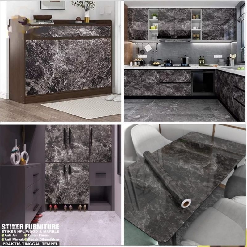 Jual Wallpaper Stiker Marmer Marble Glossy Pelapis Meja Kayu Furniture ...