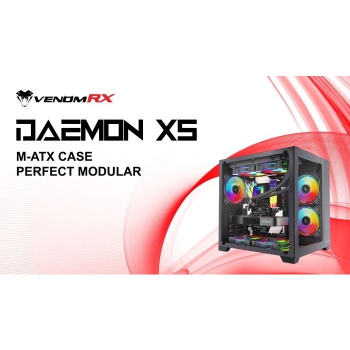 Jual Casing Venomrx Daemon Xs - Matx Gaming Case - Black | Shopee Indonesia