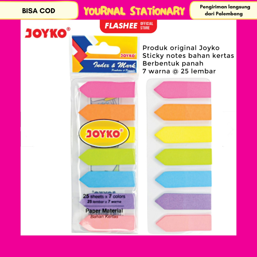 Jual Pembatas Flashee Penanda Panah Sticky Notes Joyko Index Mark Panah ...