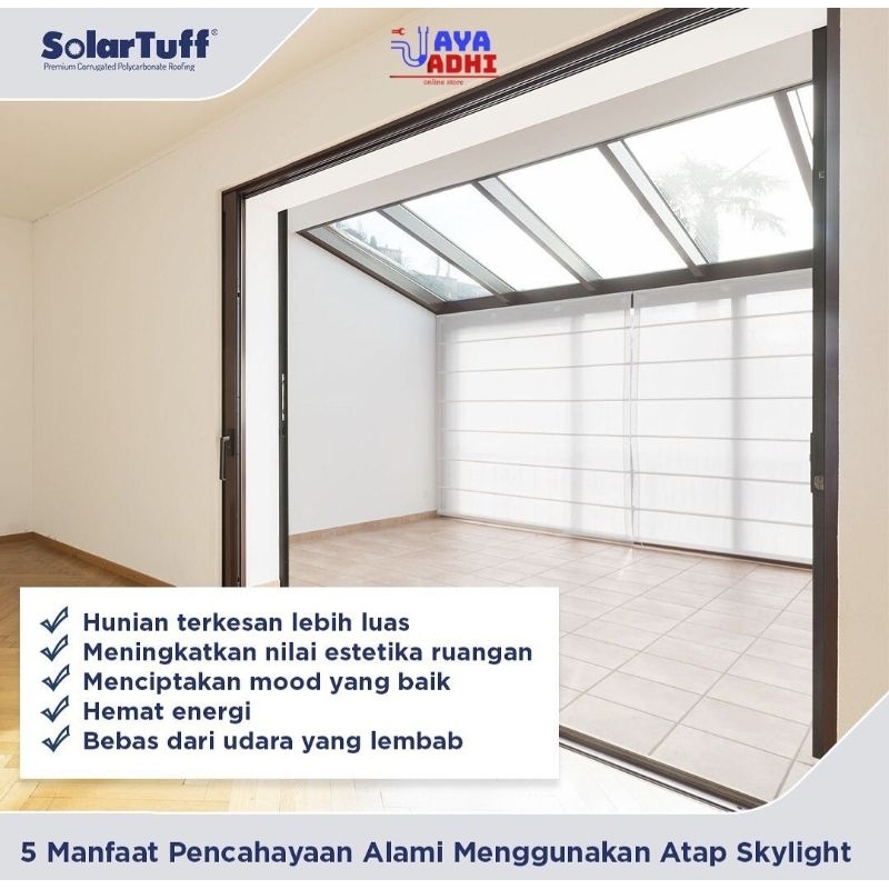 Jual Solartuff 3mm CLEAR Solar Flat Atap Bening Transparan Anti UV ...