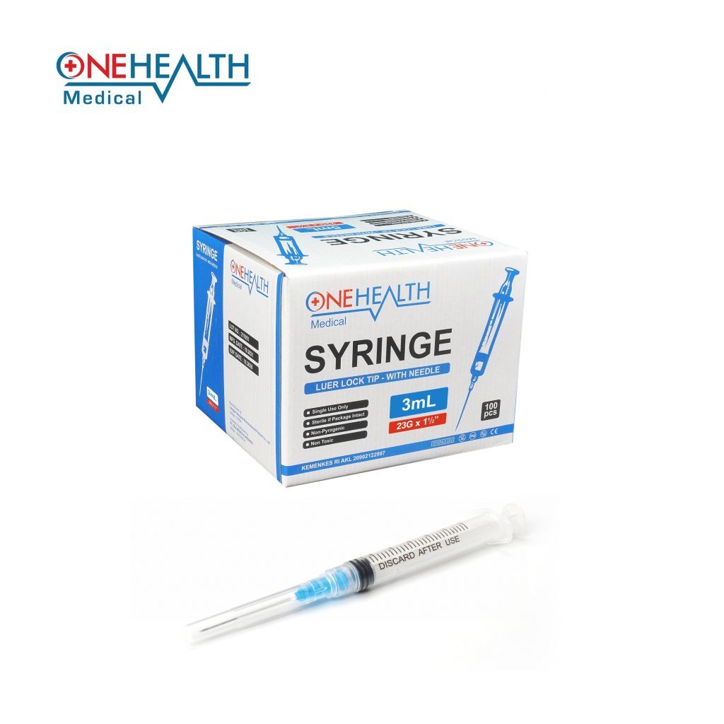 Jual Syringe 3cc Luer Lock with Needle OneHealth BOX | Shopee Indonesia