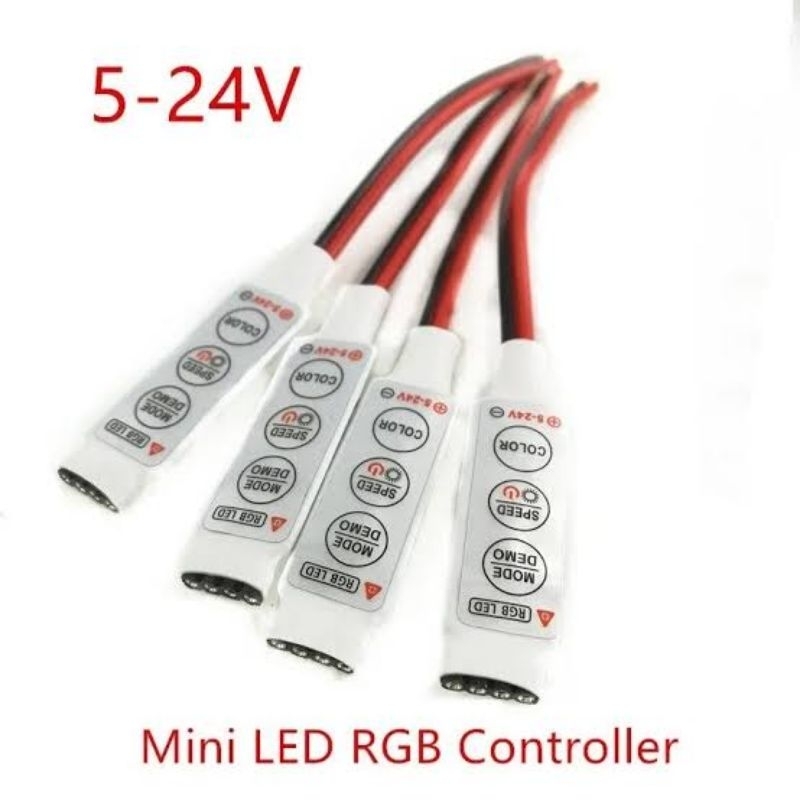 Jual Modul LED RGB 3 Tombol 5V 12V 24V Controller 4 Pin LED Strip 5050 ...