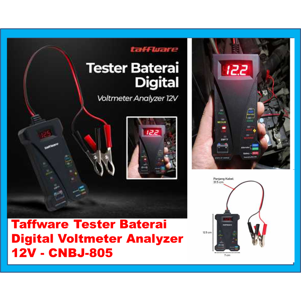 Jual Alat Tester Aki -Aki Tester Digital Voltmeter Analyzer 12V Alat ...