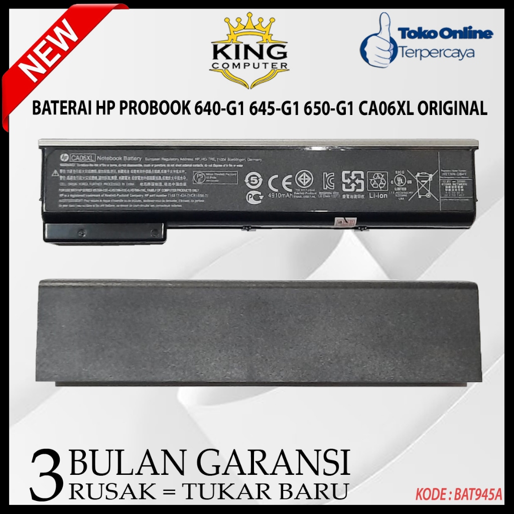 Jual BATERAI HP PROBOOK CA06 CA06XL 640-G1 645-G1 650-G1 655-G1 HSTNN ...