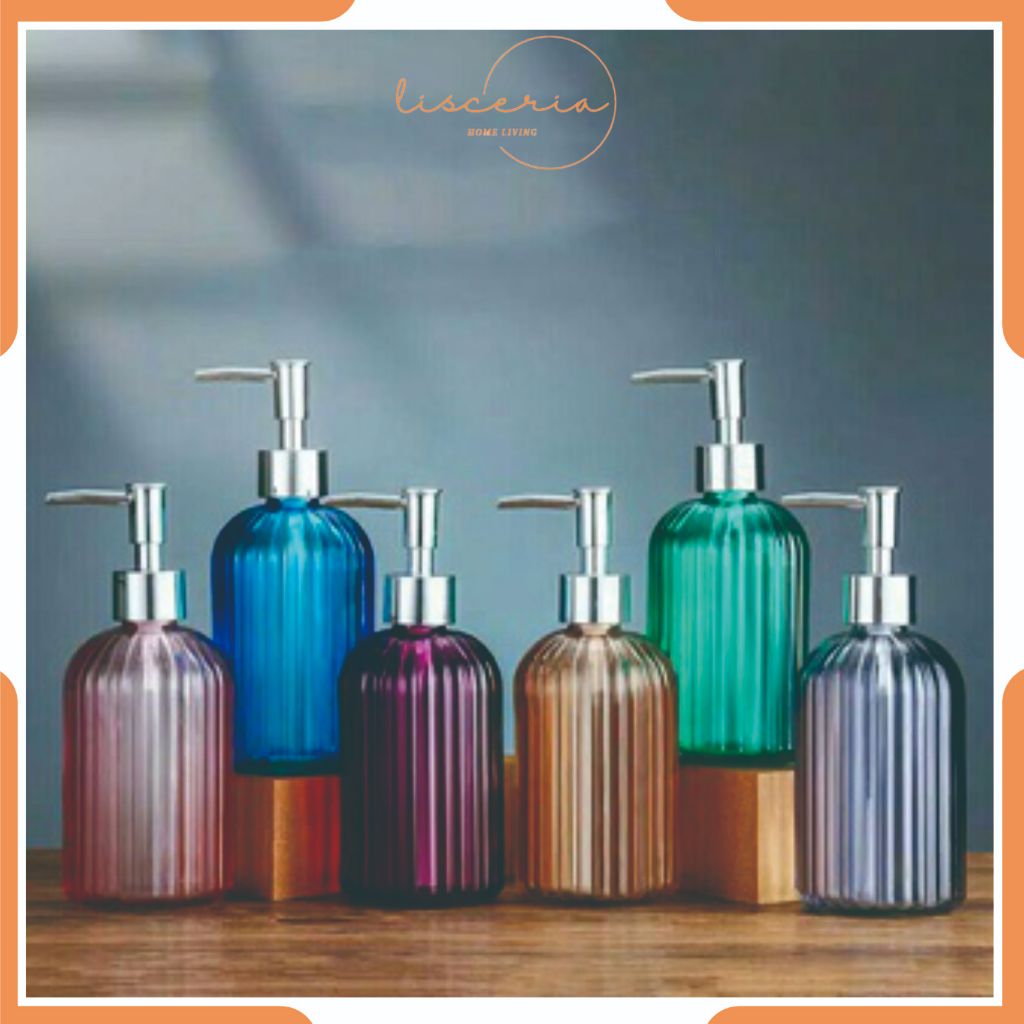 Jual [ LSC ] Botol Sabun Kaca Warna Dispenser Sabun Kamar Mandi Elegan ...