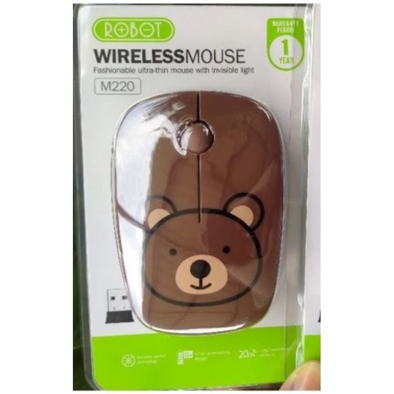 Jual ROBOT Mouse Wireless M220 Karakter Bear | Shopee Indonesia
