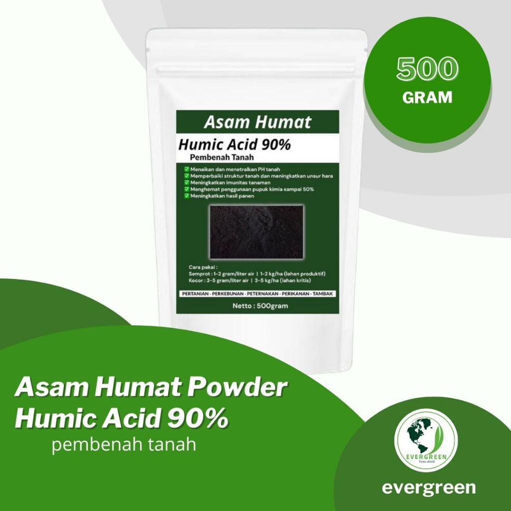 Jual Asam humat humic acid 90% | Asam humat pembenah tanah alami berbentuk serbuk 500gram ...