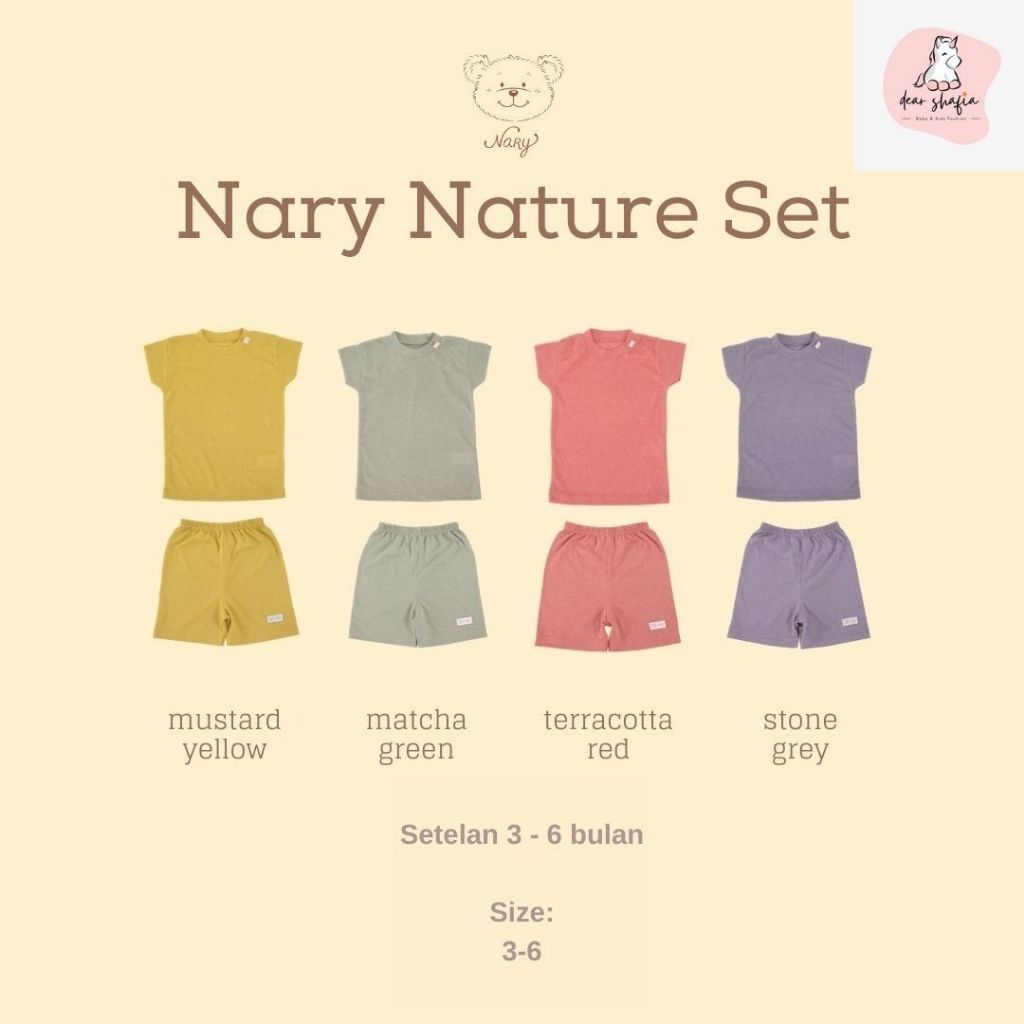 Jual NARY Earth Rib Series - Setelan Pendek 3-6 Bulan | Shopee Indonesia