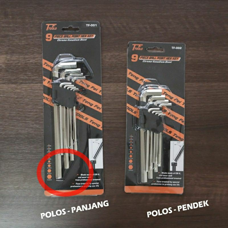 Jual Kunci L set panjang kombinasi 9 pcs Ball point Hex key kunci L set | Shopee Indonesia