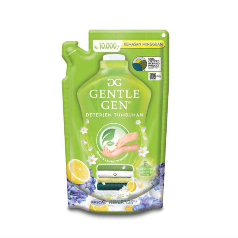 Jual Deterjen Cair Gentle Gen Pouch Hijau 360ml | Shopee Indonesia