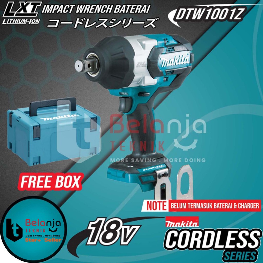 Jual Makita Impact Wrench Baterai DTW1001Z Cordless Brushless 3/4 Inch ...
