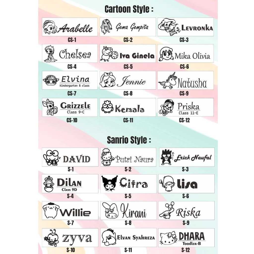 Jual WATERPROOF STAMP/STEMPEL TAHAN AIR/STEMPEL BAJU/CAP NAMA ANAK ...
