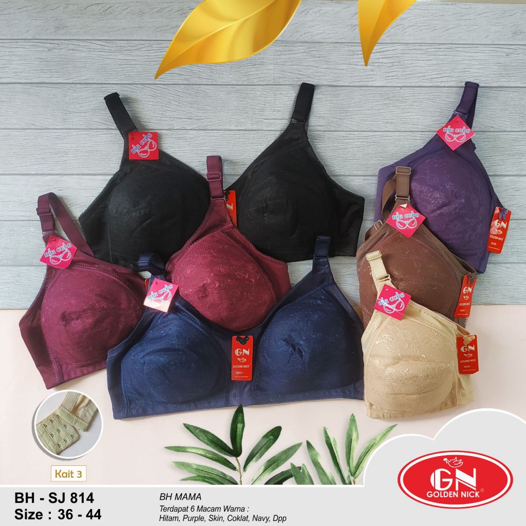 Jual Golden Nick - BH Jumbo Bra Mama FULL CUP Bra BIG CUP Bh Kait 3 BH SJ814 | Shopee Indonesia