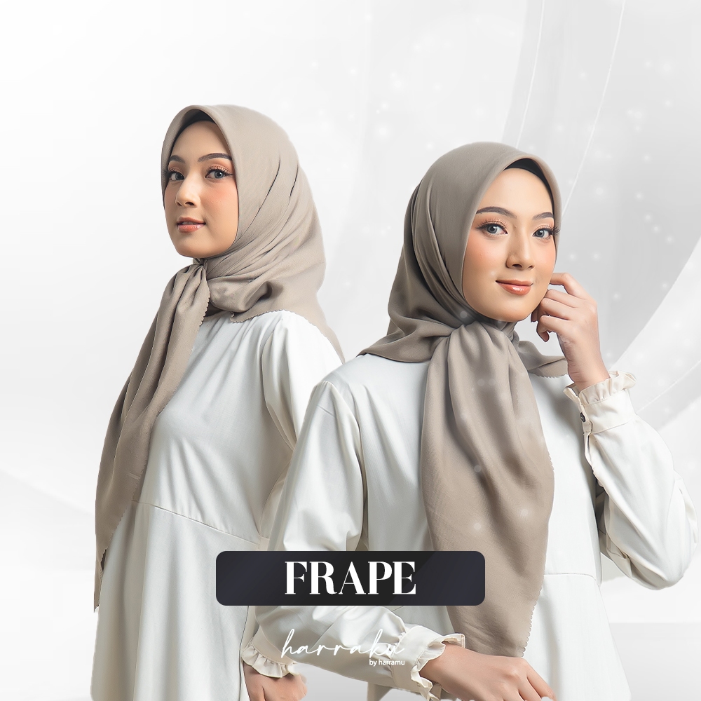 Jual HARRAMU Jilbab Segiempat Warna Frappe Voal Paris Premium Polos Hijab Segi 4 Empat Square ...