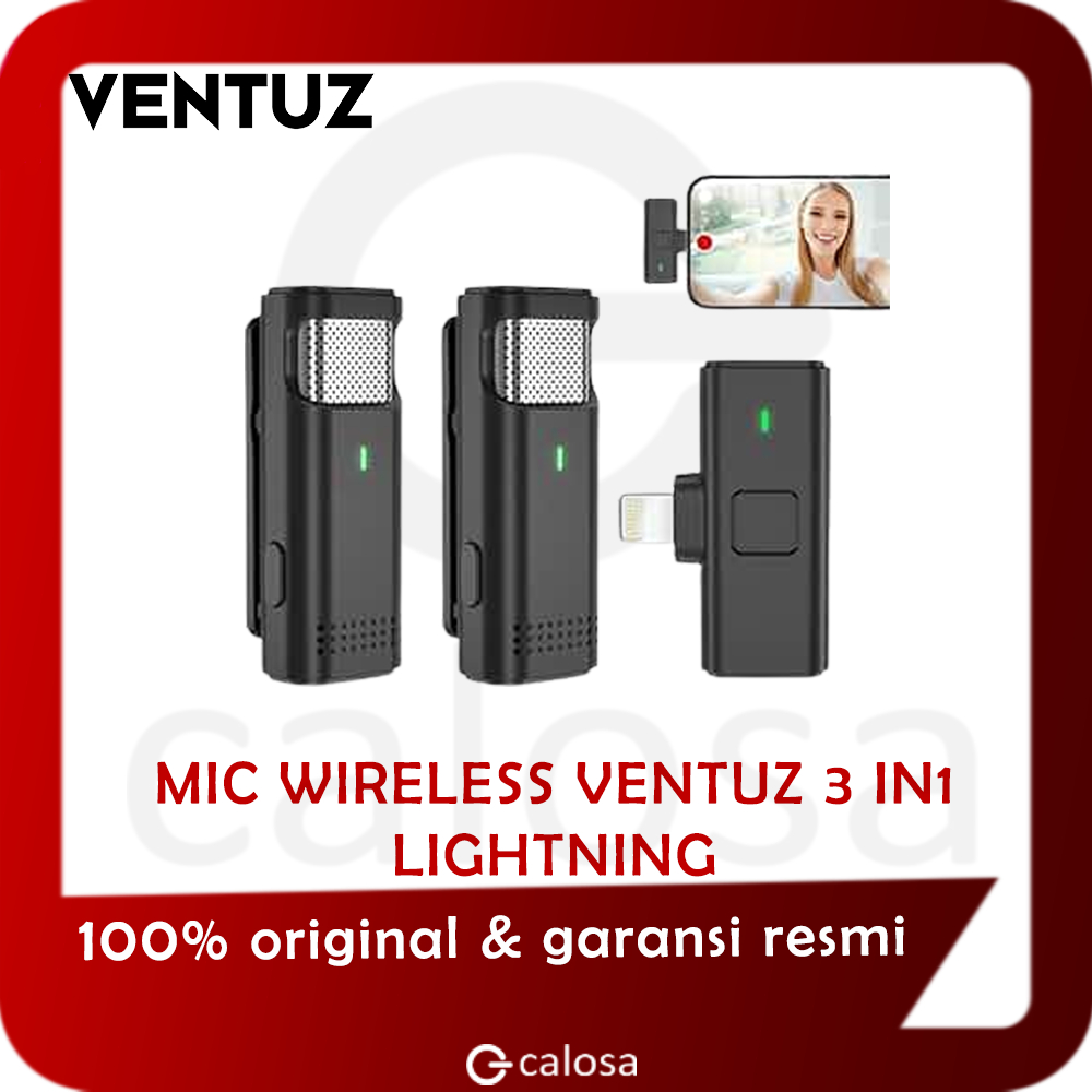 Jual VENTUZ 3 IN 1 Lavalier Mini Clip-On Wireless Microphone Original ...