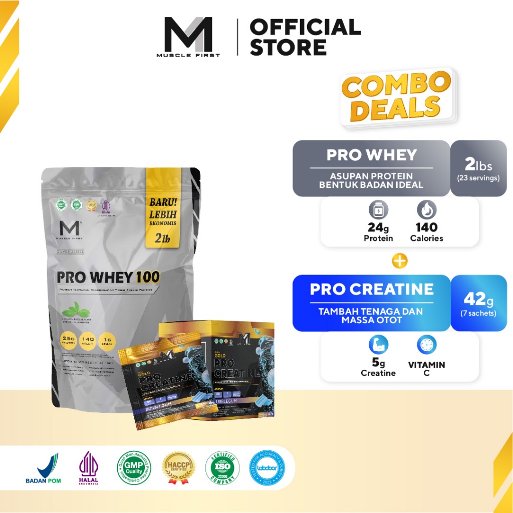 Jual [BUNDLE] MUSCLE FIRST Whey 100 2Lbs + Creatine Box - Suplemen ...
